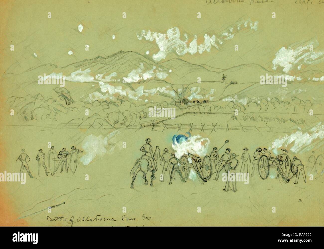 Battle of Allatoona Pass, Ga., 1864 October 5, drawing, 1862-1865, by ...