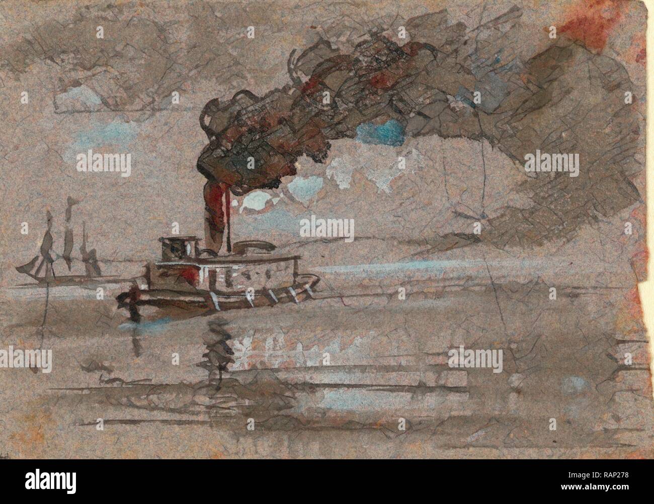 Two steamships, 1860-1865, by Alfred R Waud, 1828-1891, an american ...