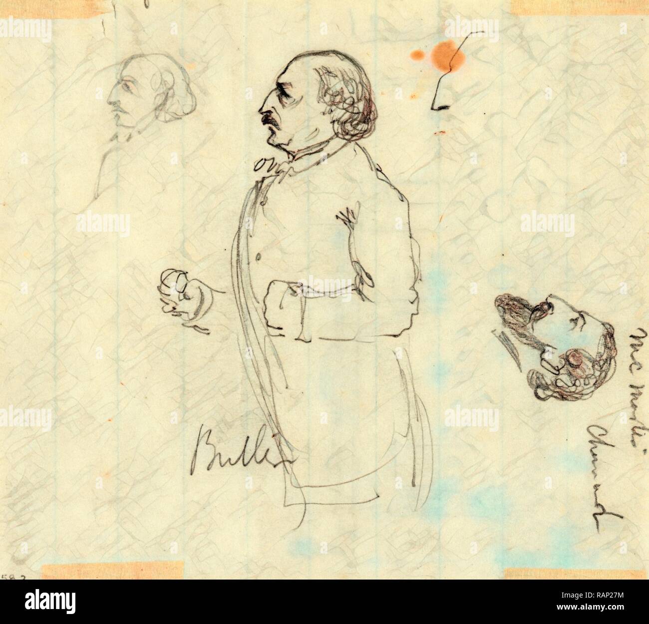 Benjamin Butler, between 1860 and 1865, drawing on white lined paper ...