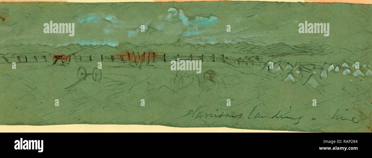 Harrisons landing-line, 1862 July-August, drawing, 1862-1865, by Alfred ...
