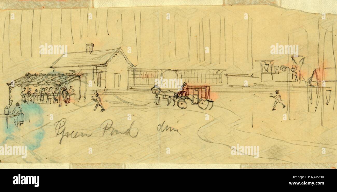 Green Pond drive, drawing, 1862-1865, by Alfred R Waud, 1828-1891, an ...