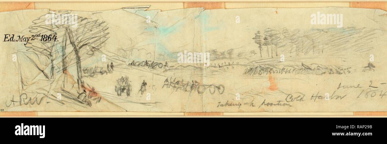 Taking up position, Cold Harbor, June 2, 1864, drawing, 1862-1865, by ...