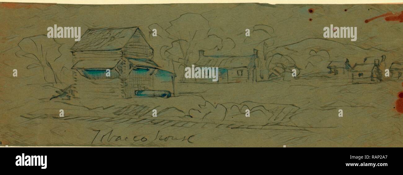 Tobacco house, 1860-1865, drawing, 1862-1865, by Alfred R Waud, 1828 ...