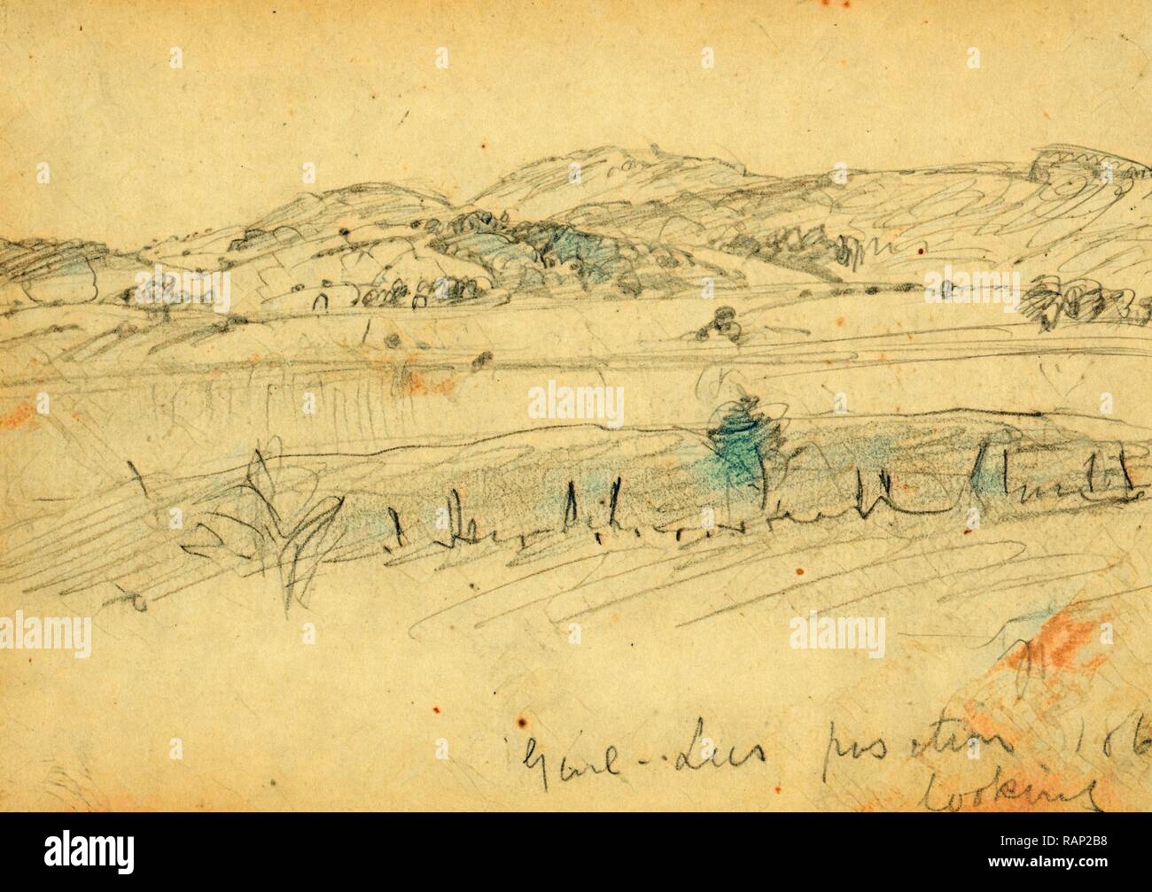 Genl Lees position, 1863, looking, 1863, drawing, 1862-1865, by Alfred ...