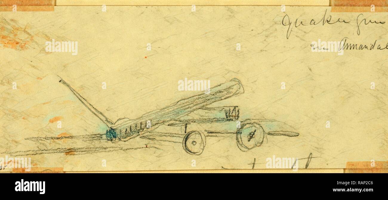 Quaker gun in Annandale, 1863 ca. October, drawing on white paper ...