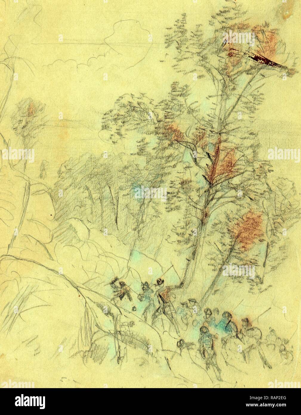 Federal troops at Dug Gap, 1864 May 8, drawing, 1862-1865, by Alfred R ...