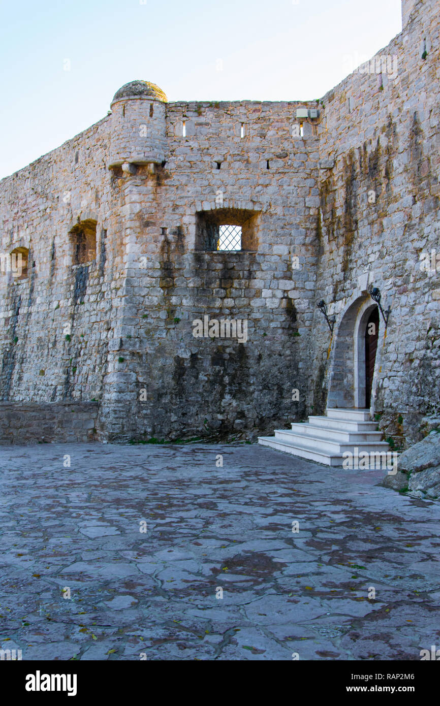The medieval castle of the town of Budva, dedicated to Santa Maria ...