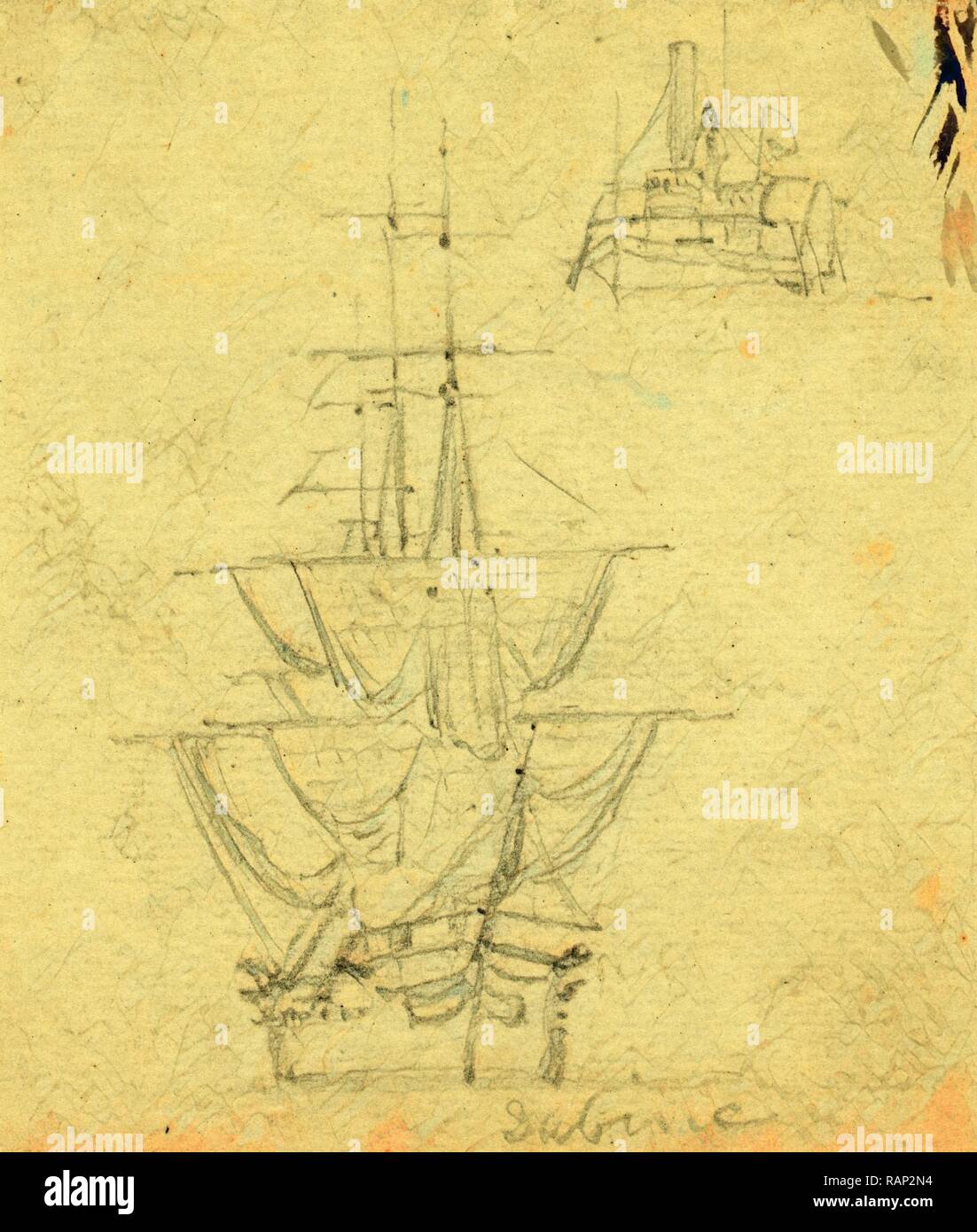 Sabine, between 1860 and 1865, drawing on light green paper pencil, 11. ...