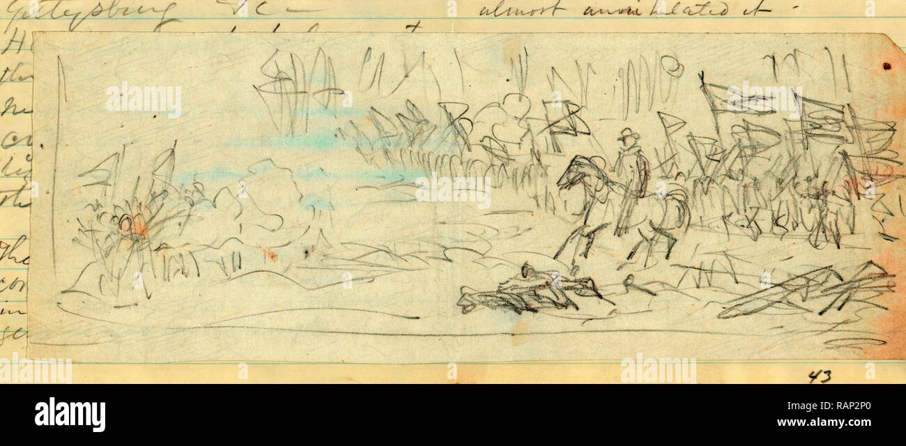 A Corps going into battle, possibly General Warren's V Corps at Mine ...