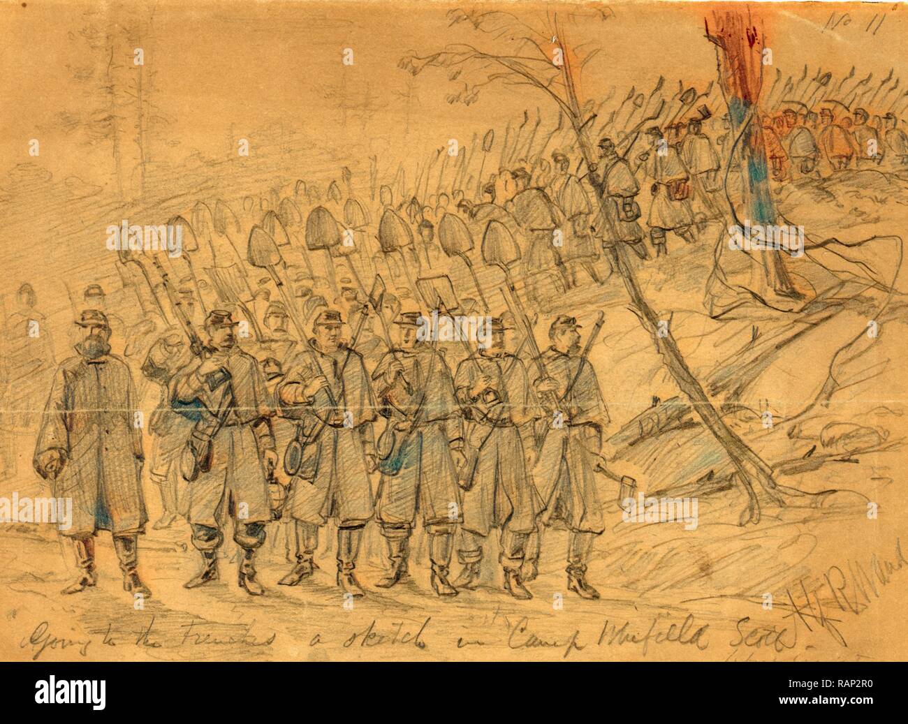 Going to the trenches, a sketch in Camp Winfield Scott. Before Yorktown ...