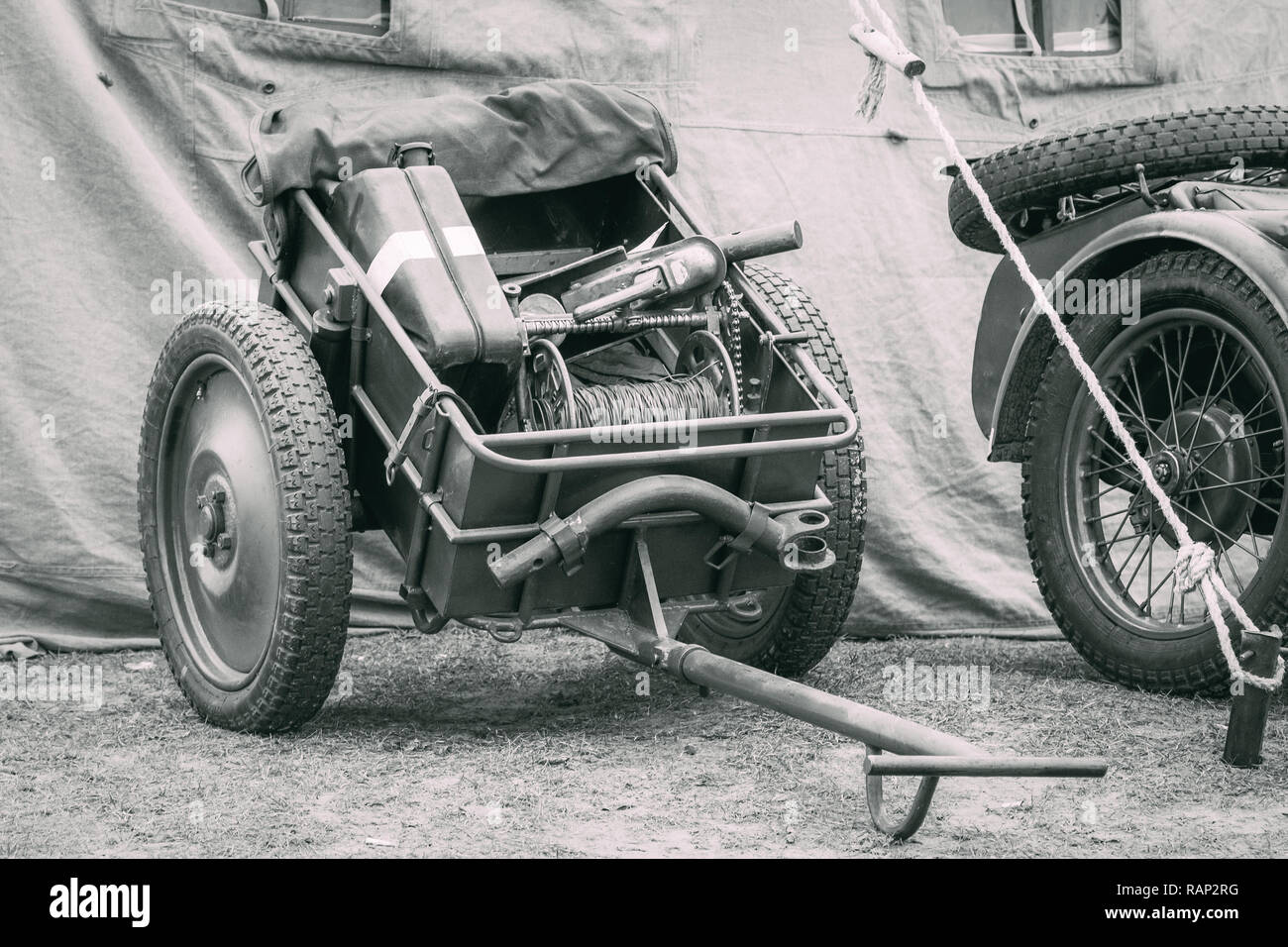 An infantry cart for instruments of German troops in World War II close ...