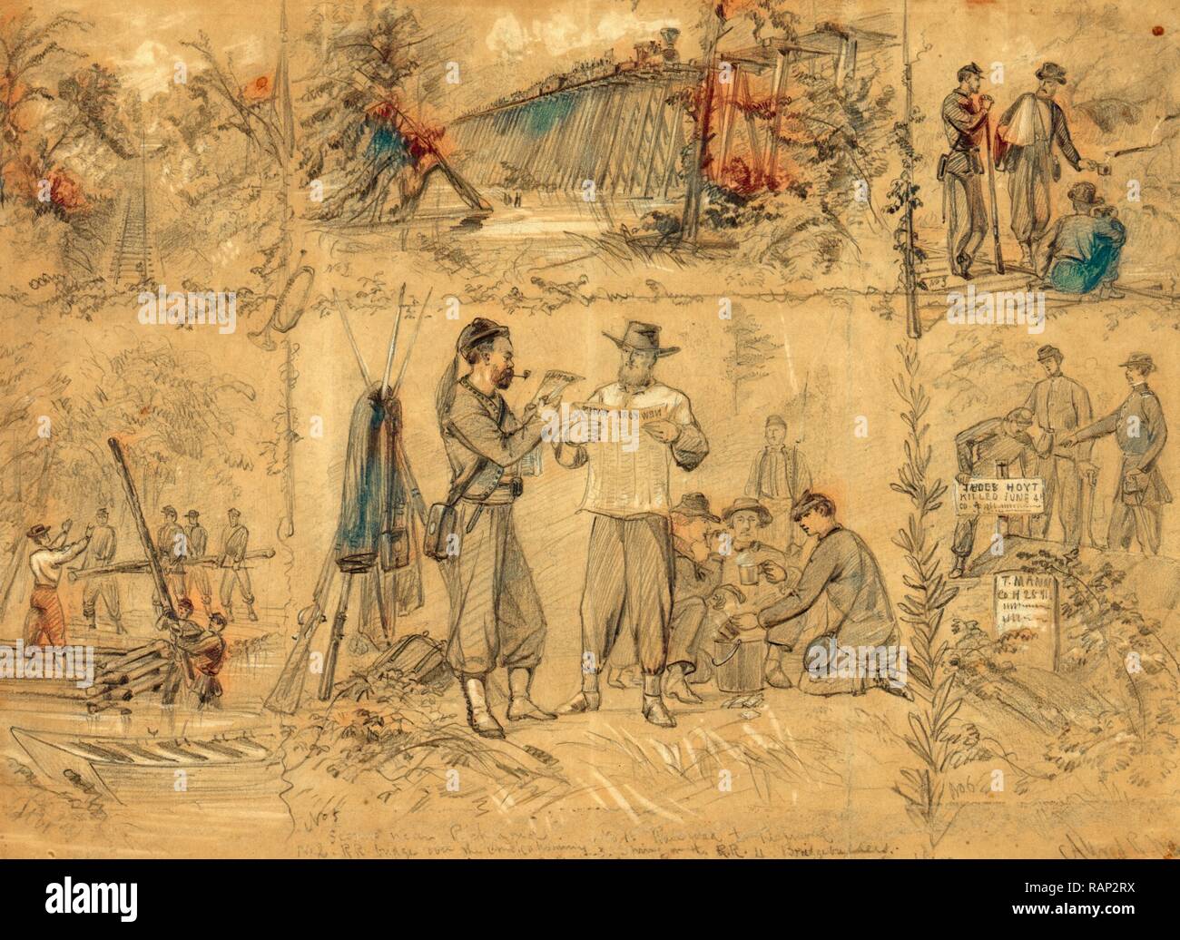 Scenes near Richmond, 1862 ca. July, drawing, 1862-1865, by Alfred R ...