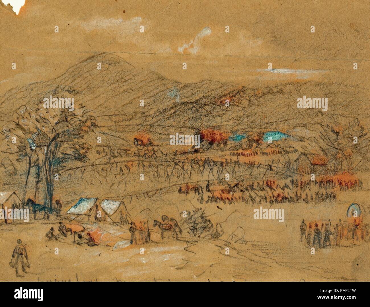 Sugarloaf Mountain, MD, 1862 September, drawing on tan paper pencil and ...