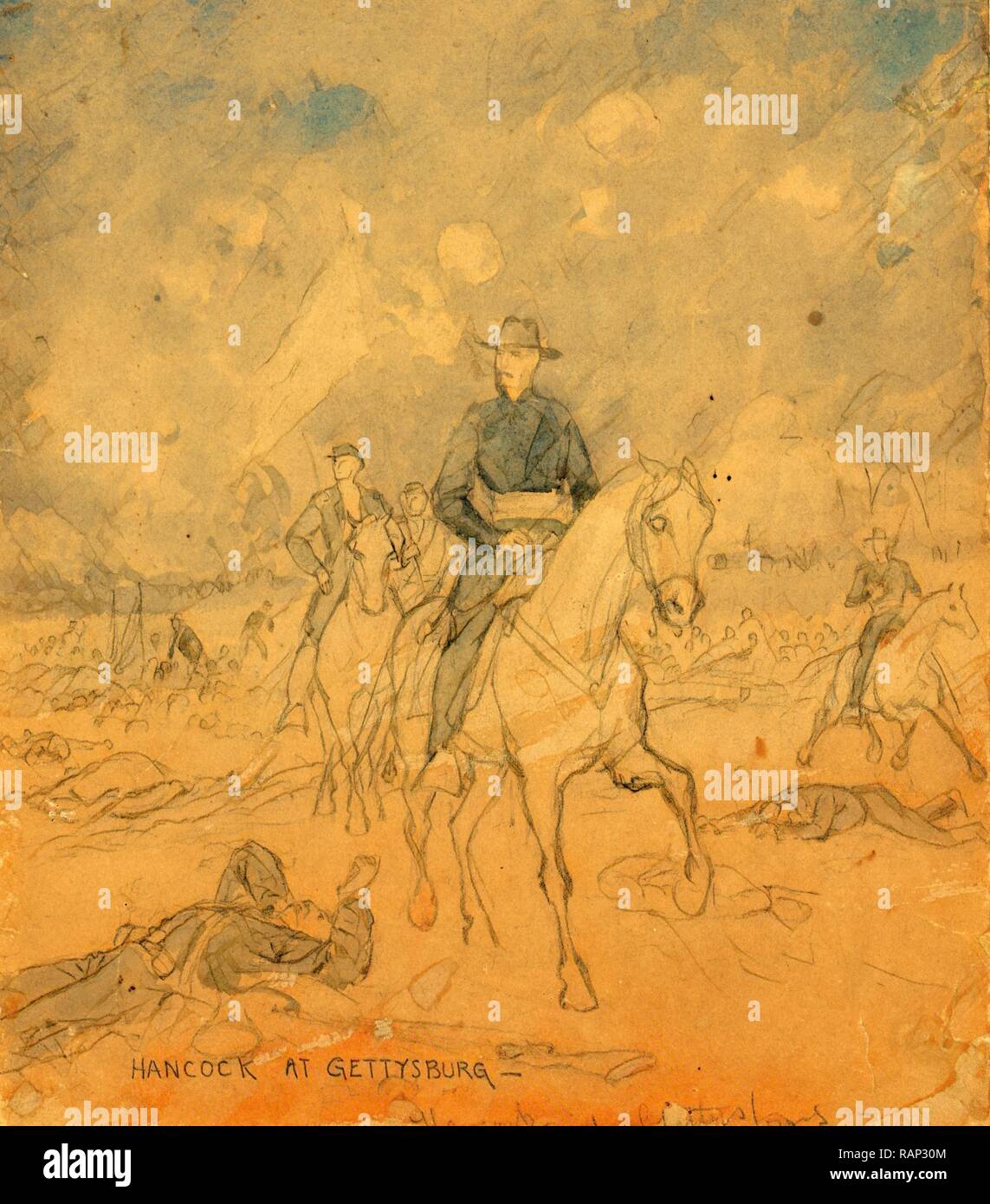 Hancock at Gettysburg, 1863 July 1-3, drawing, 1862-1865, by Alfred R ...