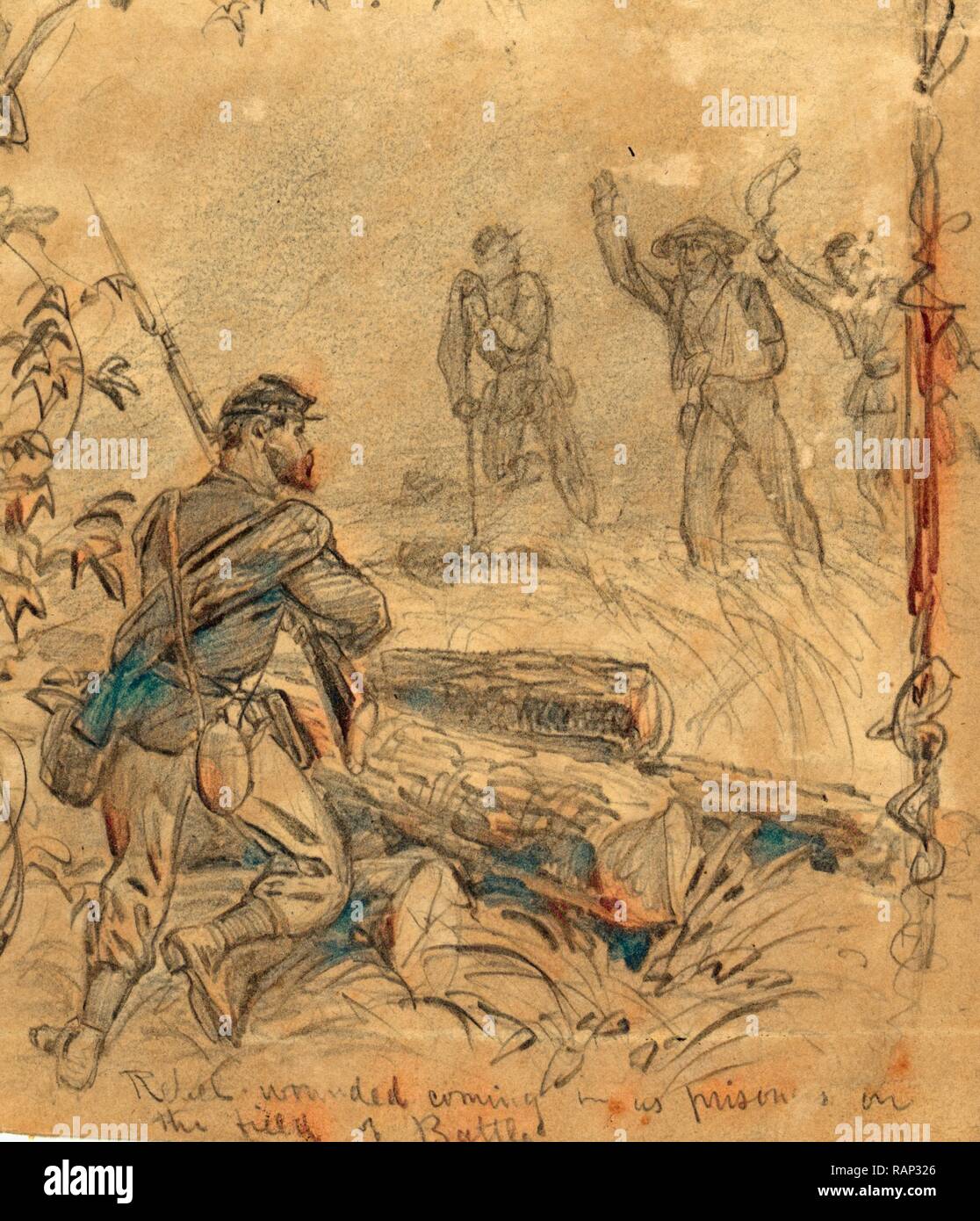 Rebel wounded coming in as prisoners on the field of battle, 1863 ca ...