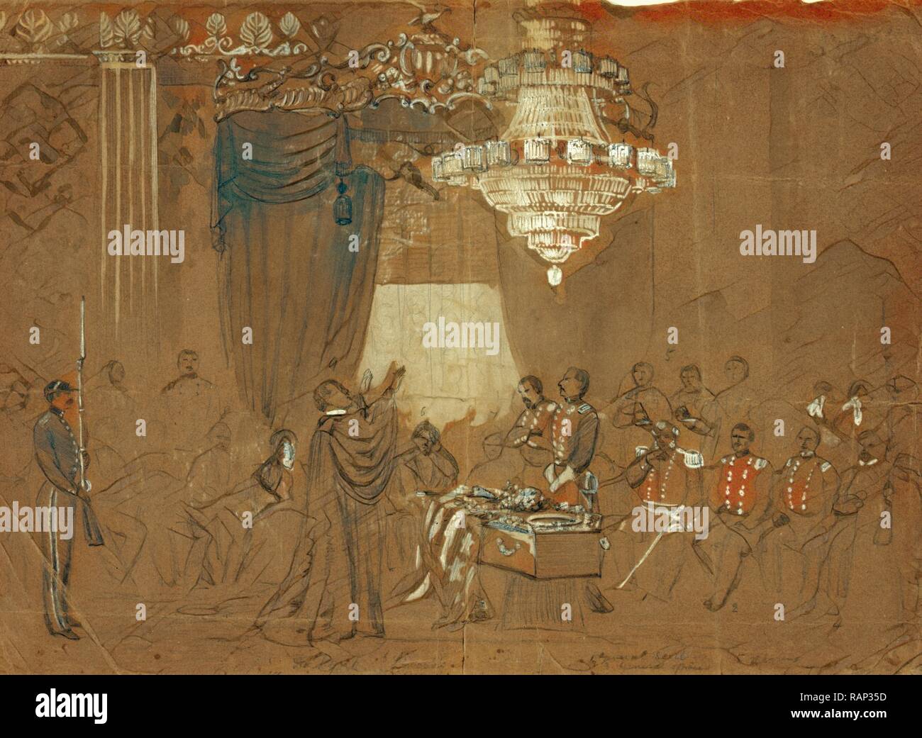 Funeral service over Col. Ellsworth at the White House East Room ...