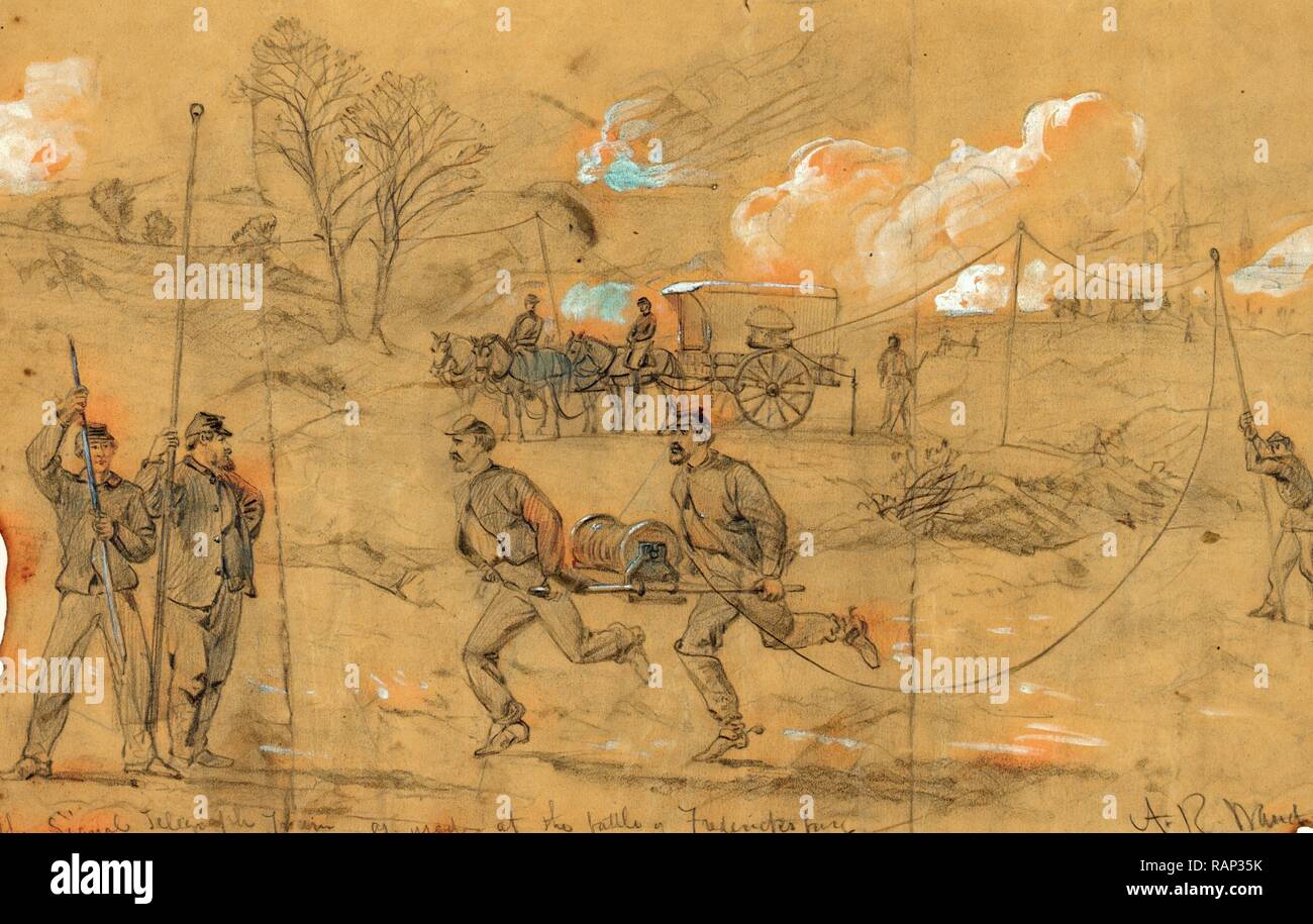 The signal telegraph train as used at the battle of Fredericksburg ...