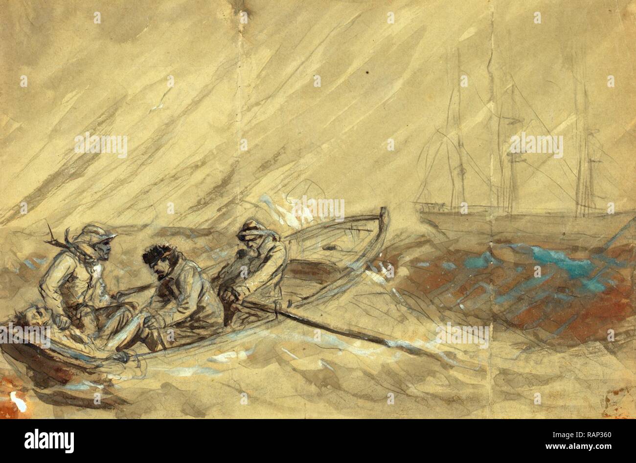 Incident in the blockade, drawing, 1862-1865, by Alfred R Waud, 1828 ...