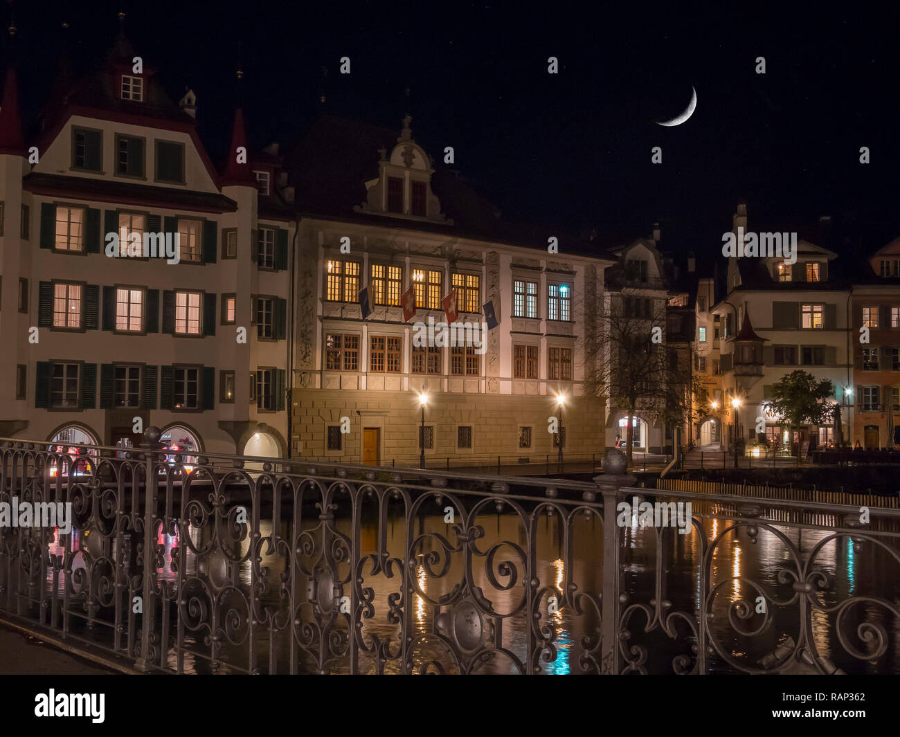 LUCERNE, SWITZERLAND - OCT 130th, 2018: Classic beautiful and colorful ...