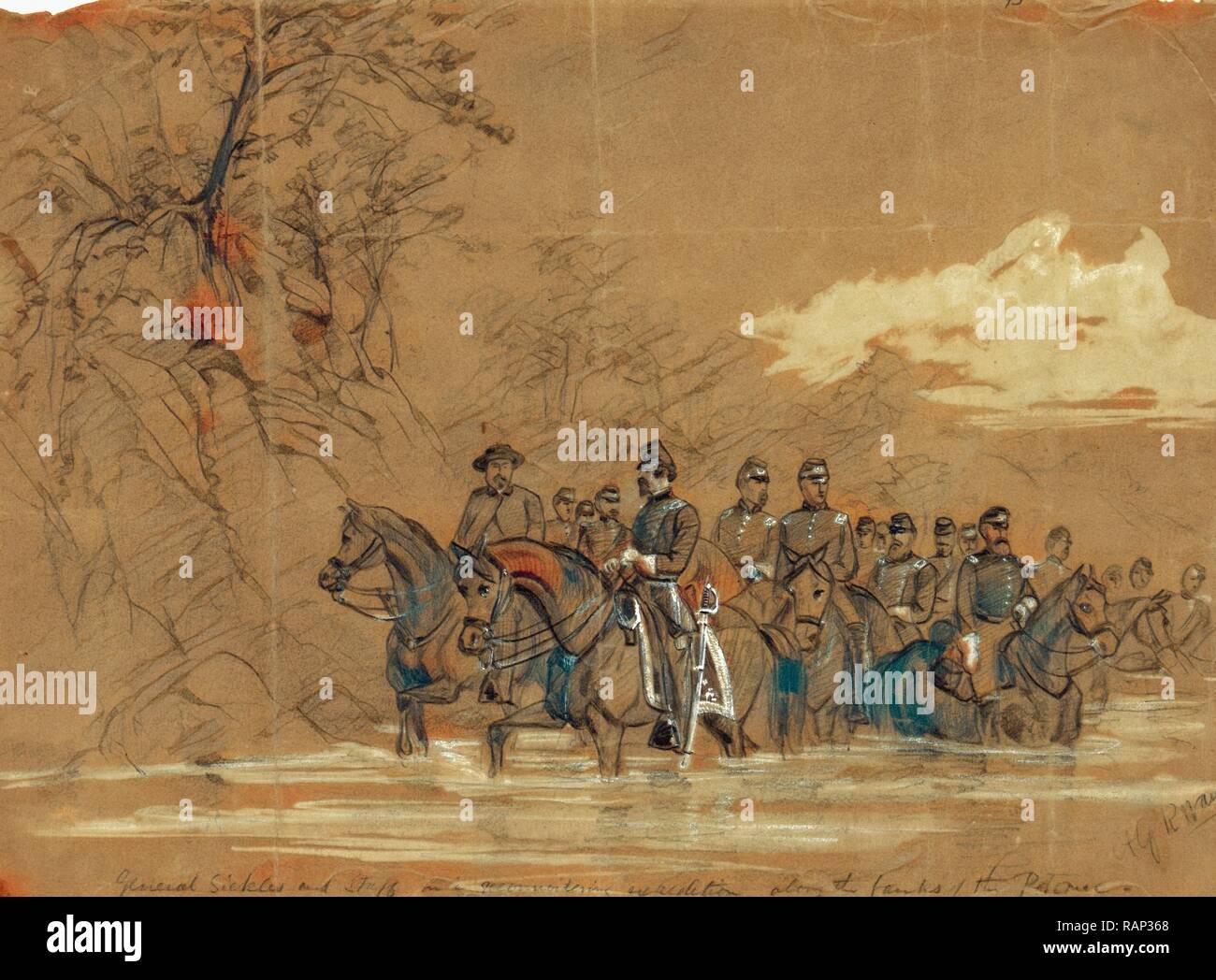 General Sickles and Staff in a reconnoitering expedition along the ...