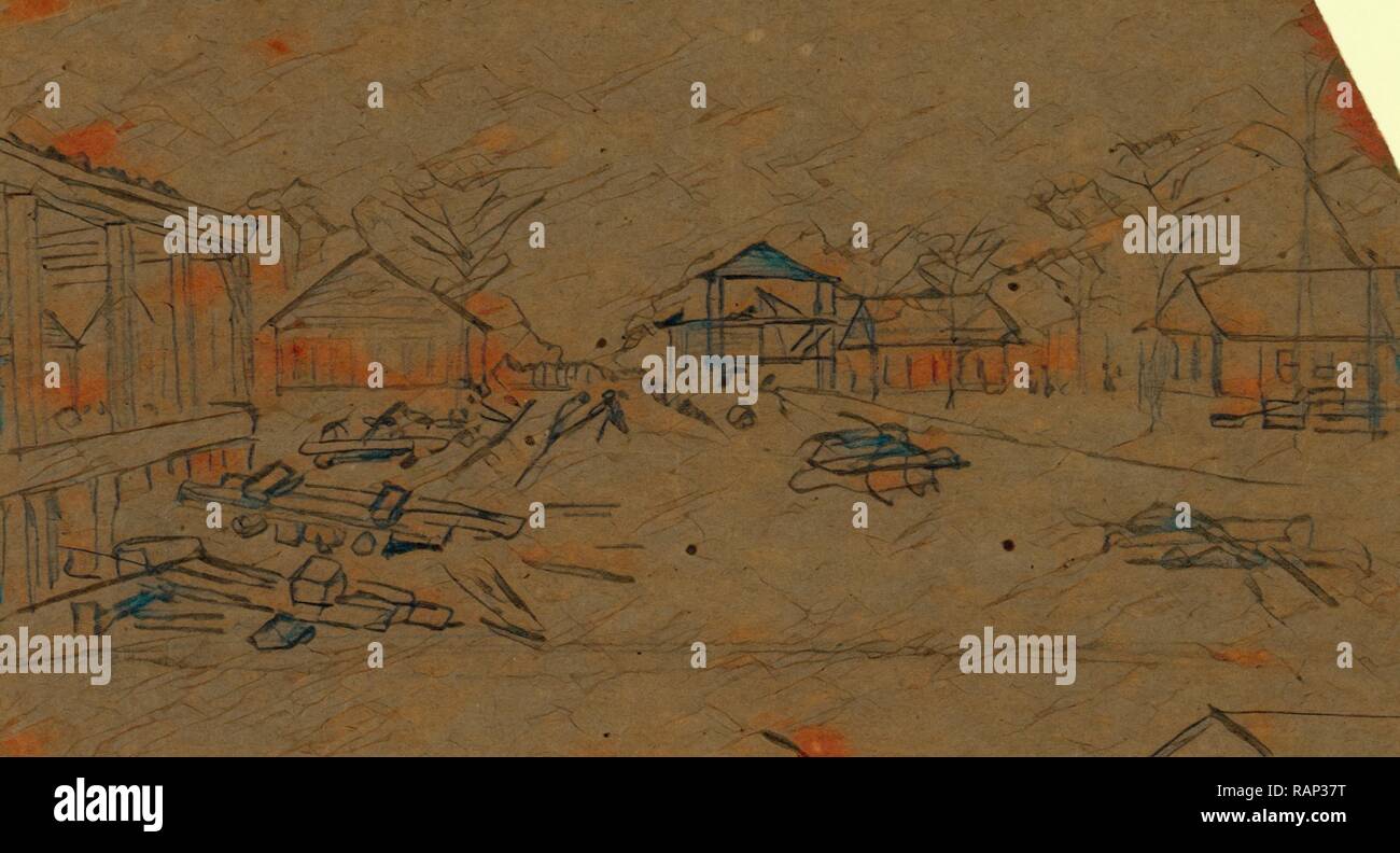 Army camp, drawing, 1862-1865, by Alfred R Waud, 1828-1891, an american ...