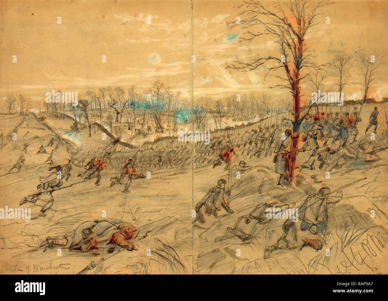 Battle of Winchester, decisive charge upon the rebels at the stone wall ...