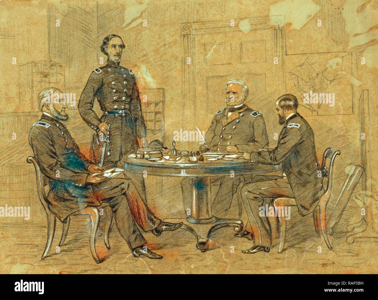 General Scott giving orders to his aides for the advance of the Grand ...