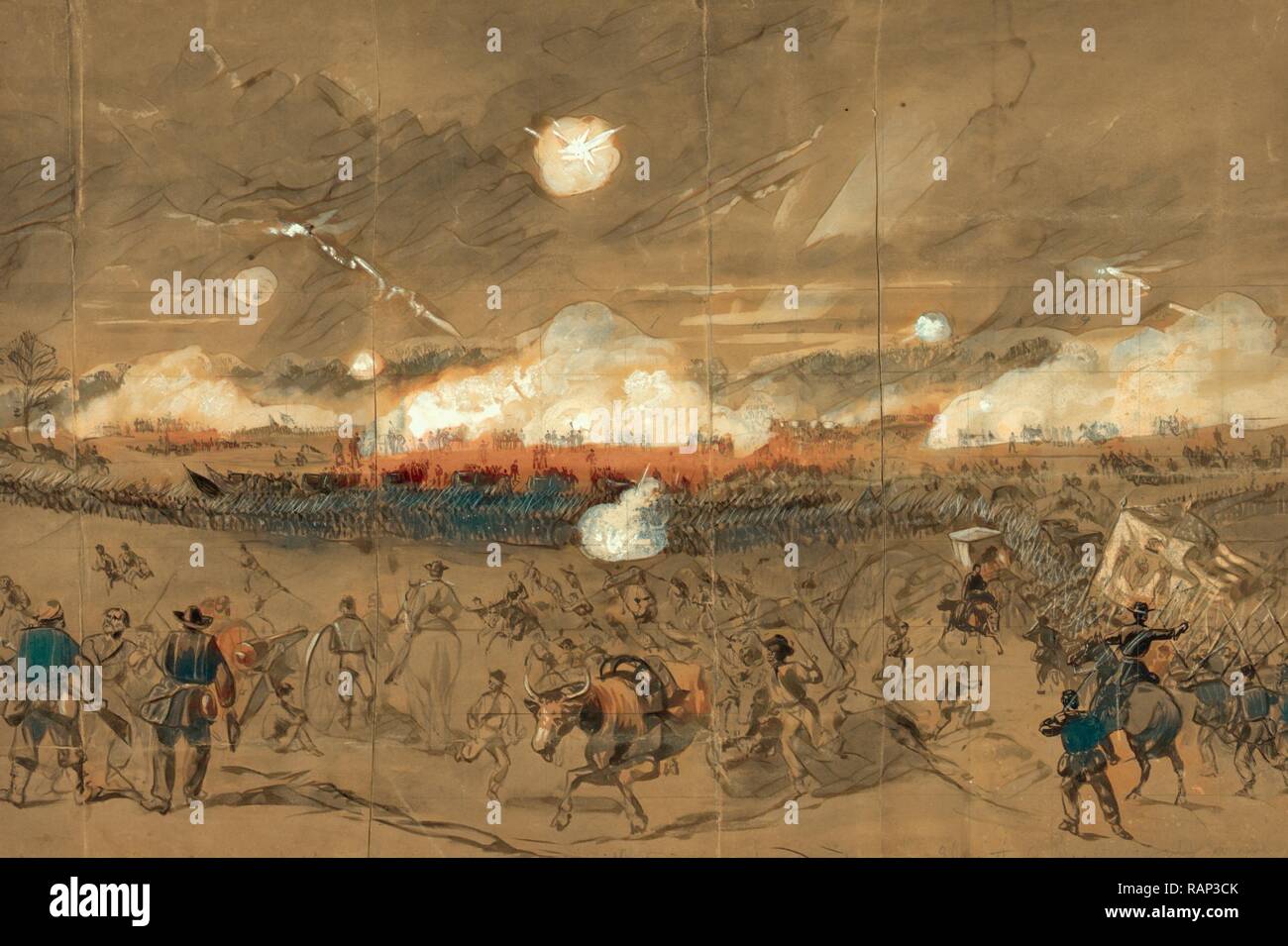 Couch's Corps forming line of battle in the fields at Chancellorsville ...