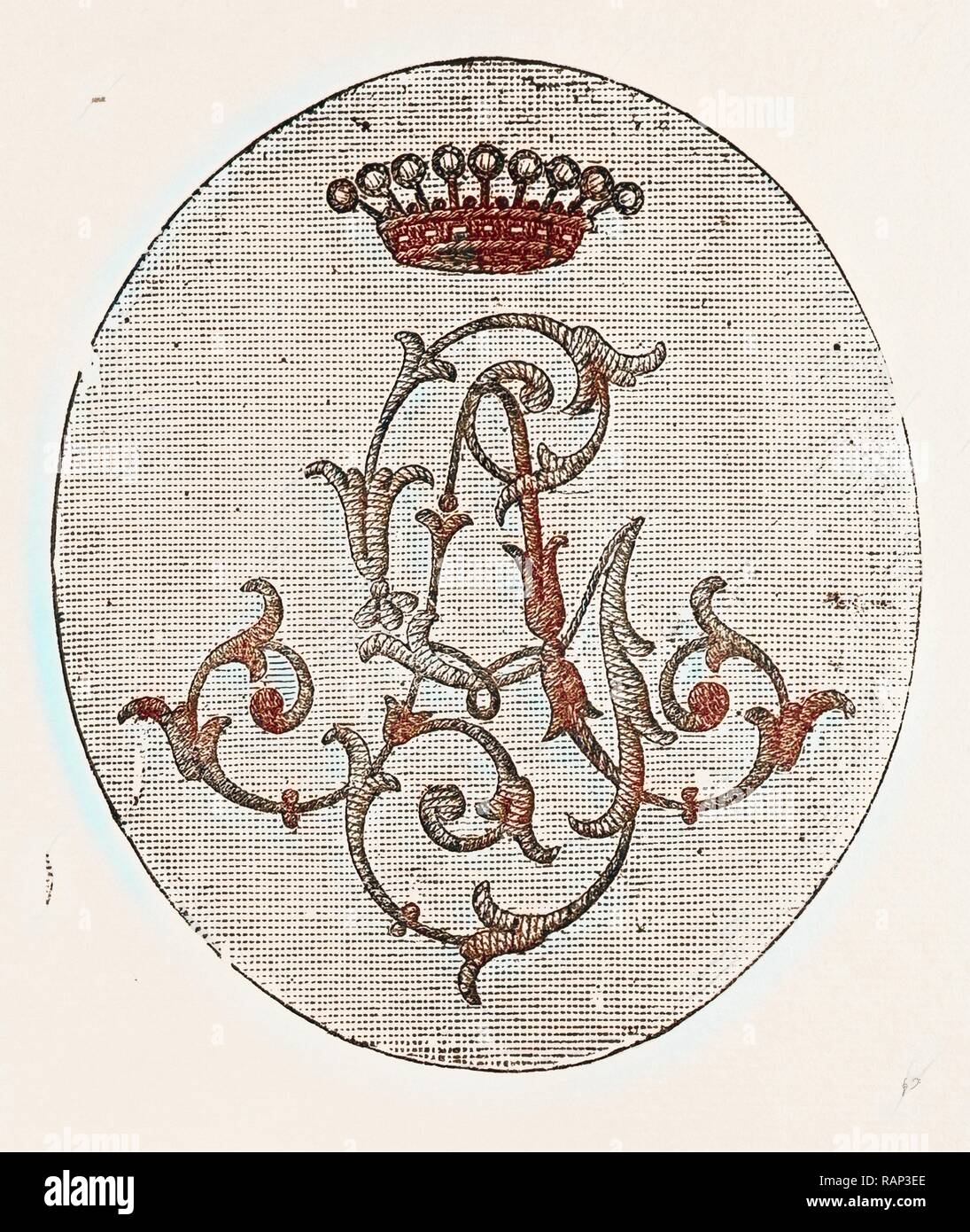 MONOGRAM, NEEDLEWORK, 19th CENTURY EMBROIDERY. Reimagined by Gibon ...