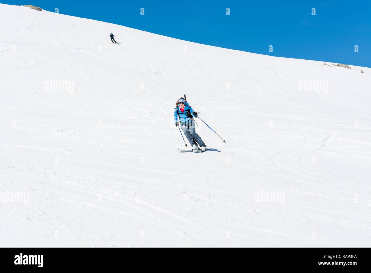 Female backcountry skier downhill hi-res stock photography and images ...