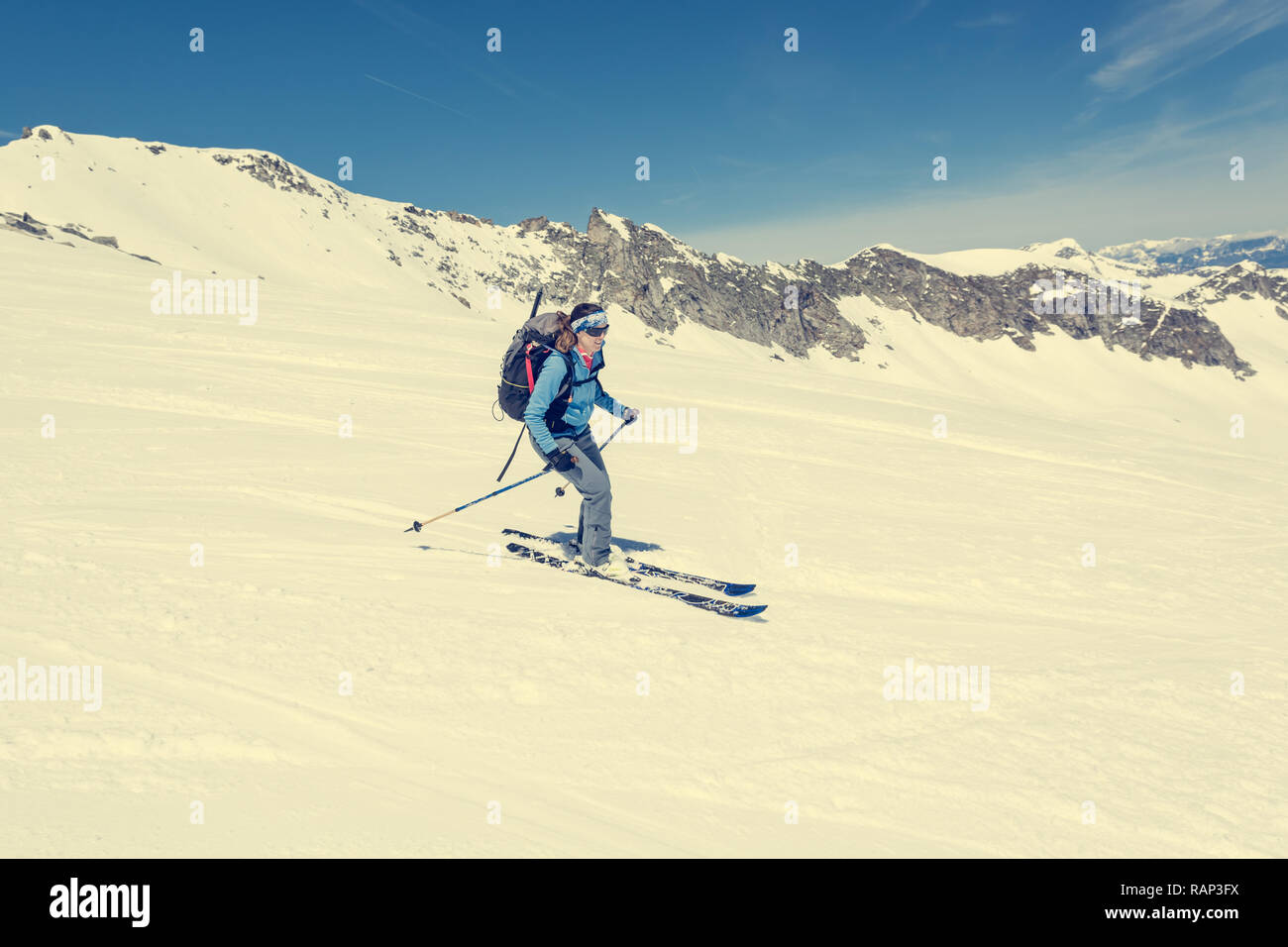 Female backcountry skier downhill hi-res stock photography and images ...