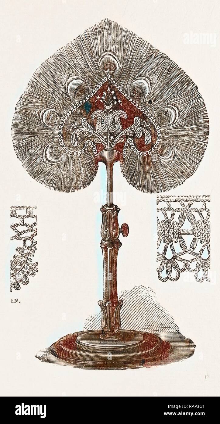 EMBROIDERED LAMP-SHADE, NEEDLEWORK, 19th CENTURY EMBROIDERY. Reimagined ...