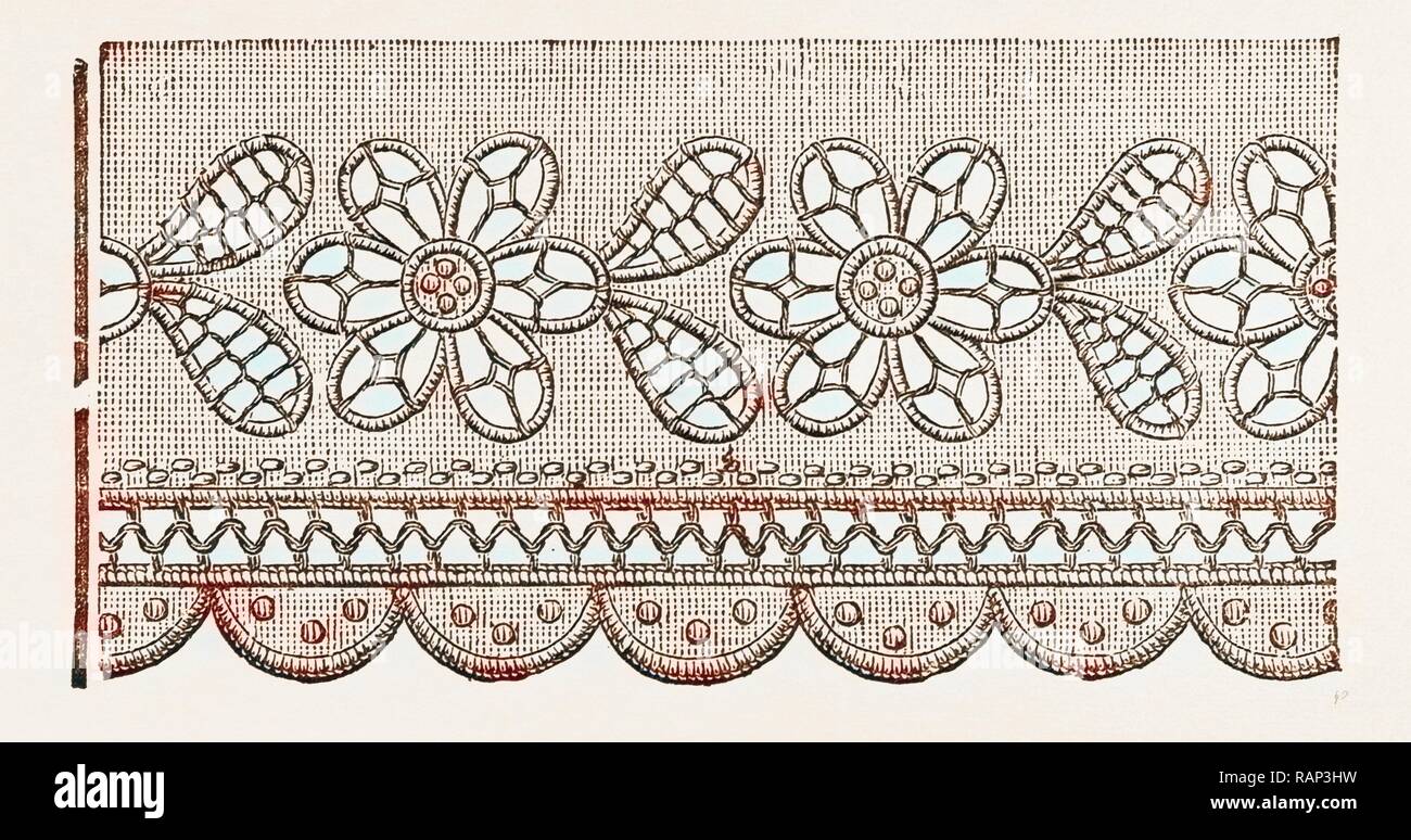 LACE EDGING, NEEDLEWORK, 19th CENTURY EMBROIDERY. Reimagined by Gibon ...