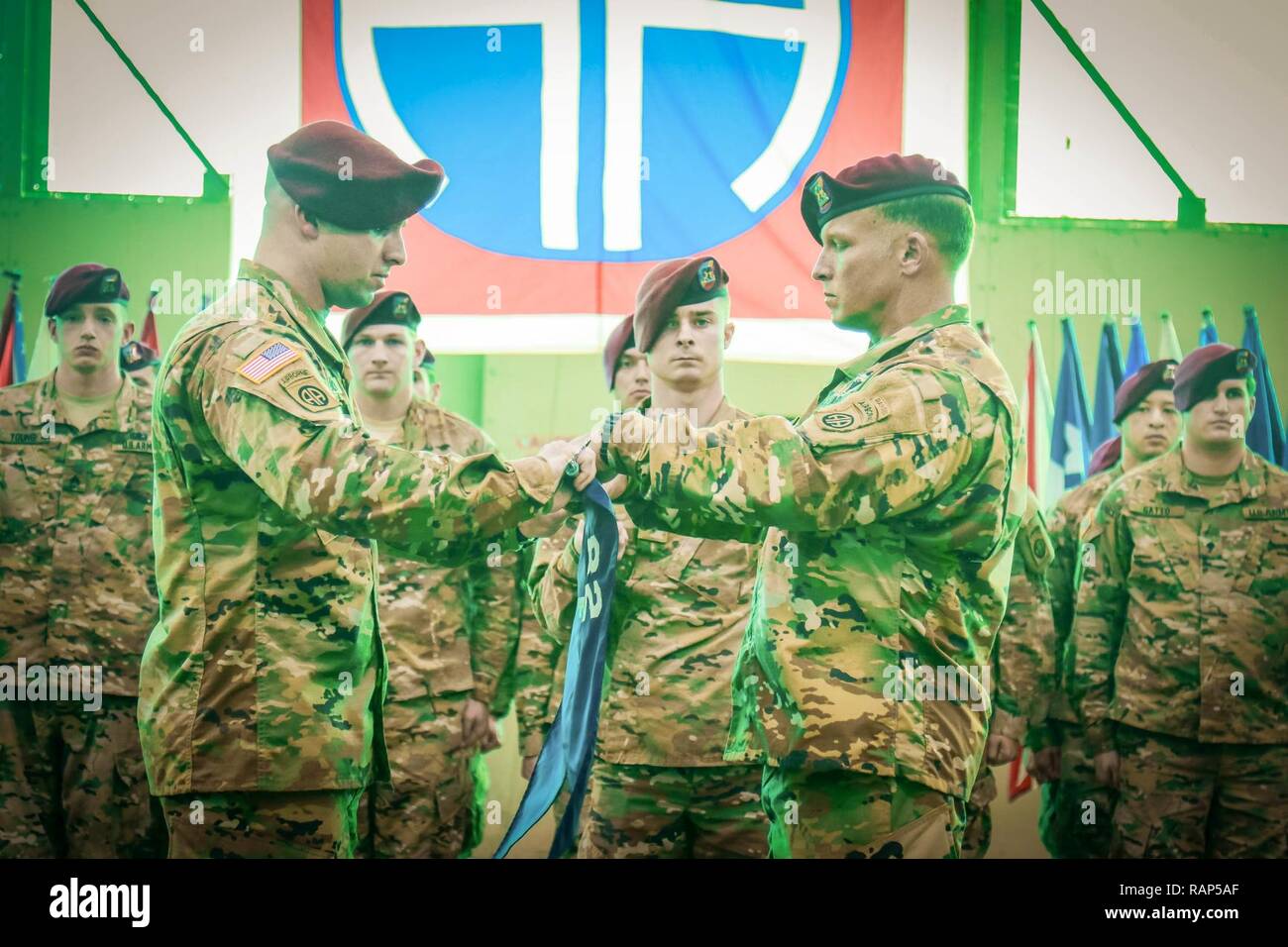Capt. Steven Orbon (left) and 1st Sgt. Adam Herbst (right) command team ...