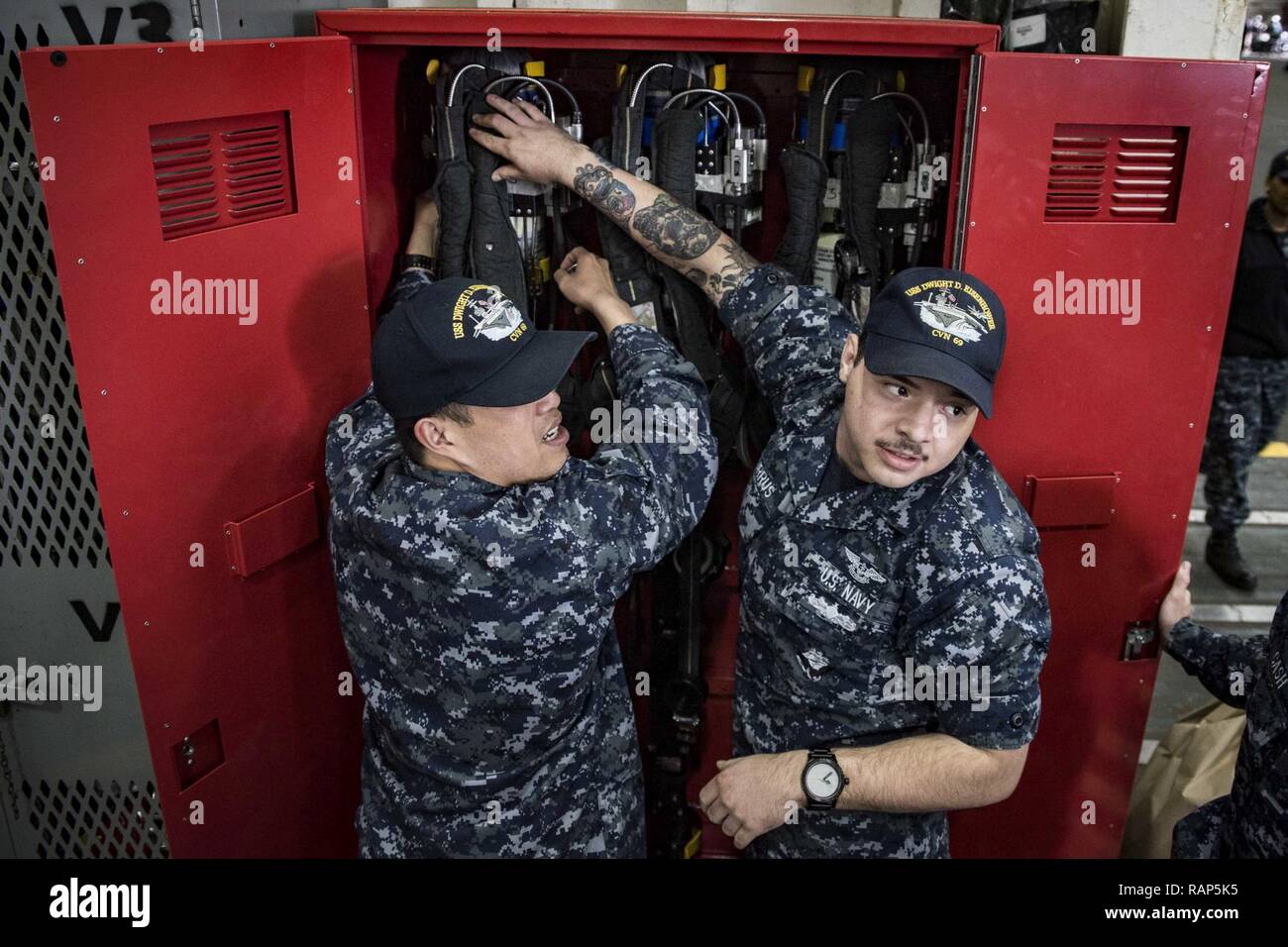 NORFOLK (Feb 23, 2017) Airmen Thomas Doan, left, and Matthew Burrus ...