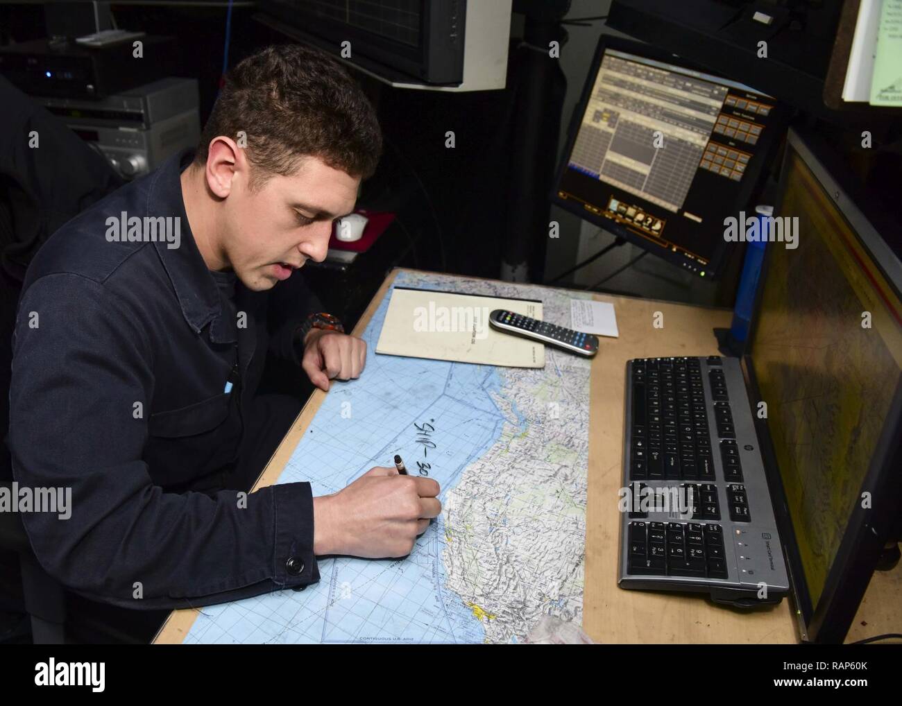 PACIFIC OCEAN (Feb. 21, 2017) Air Traffic Controller Airman Joshua D ...