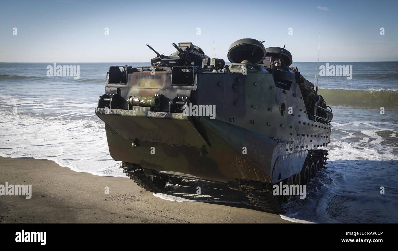 U.S. Marines Assault Amphibious Vehicles manned by Marines with 3rd ...