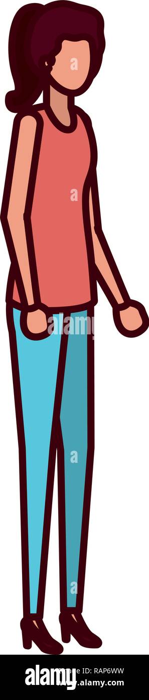 young woman standing avatar character Stock Vector Image & Art - Alamy