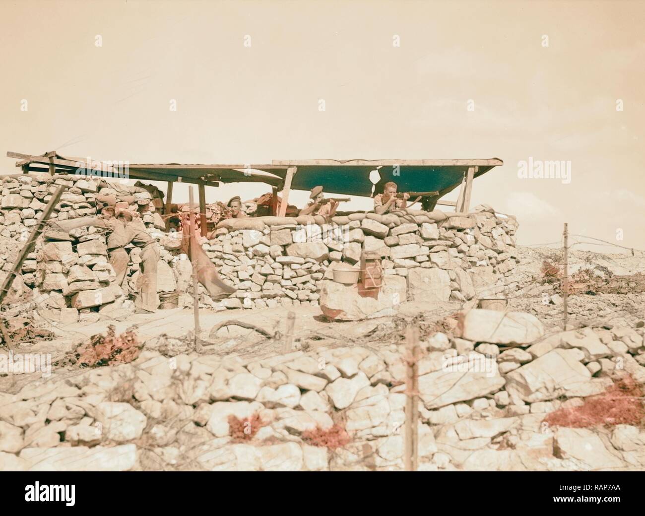 British Military Camp at klm. 41, Lubban-Nablus, Middle East Rd ...