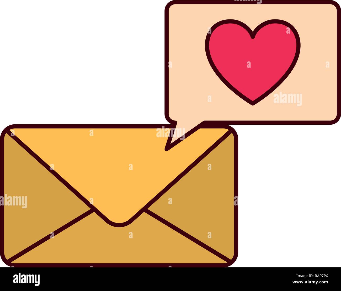 letter with heart message isolated icon Stock Vector Image & Art - Alamy