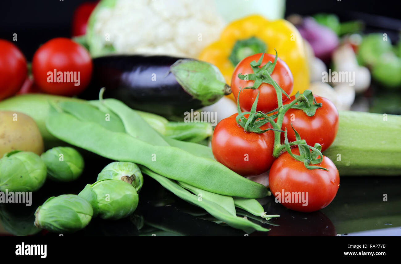 Healthy Fresh Mix of Raw Vegetable Composition Photo Stock Photo - Alamy