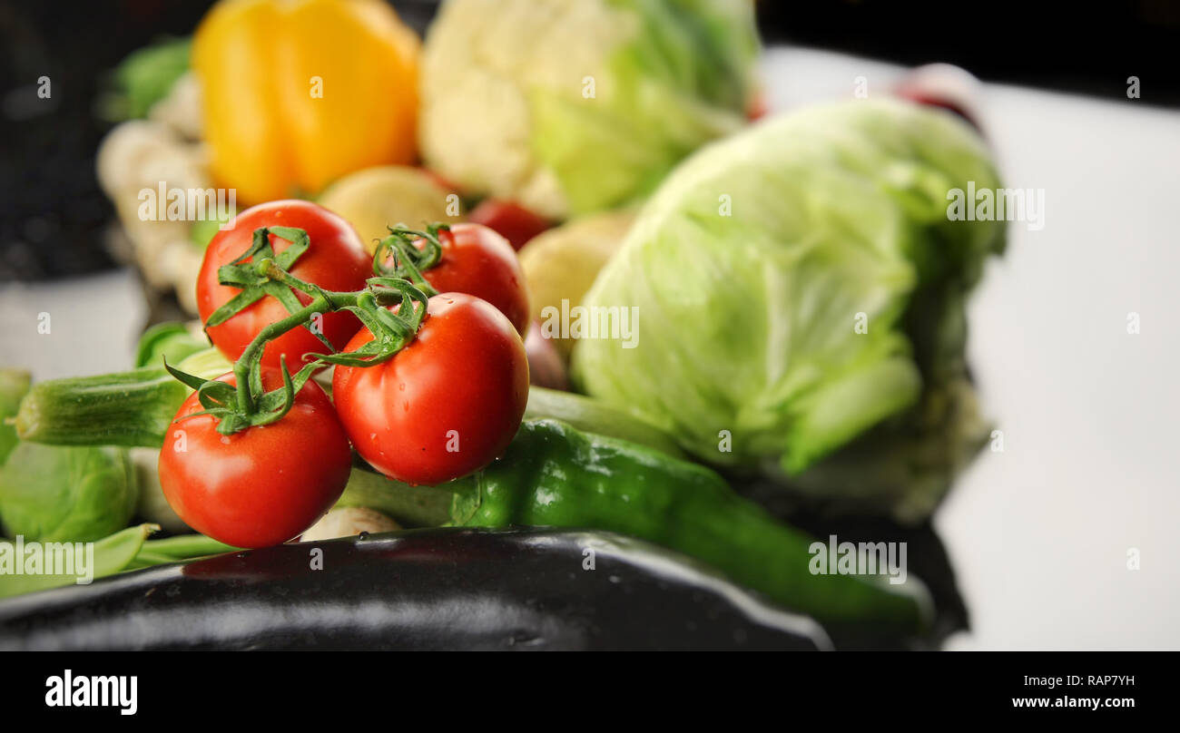Healthy Fresh Mix of Raw Vegetable Composition Photo Stock Photo - Alamy