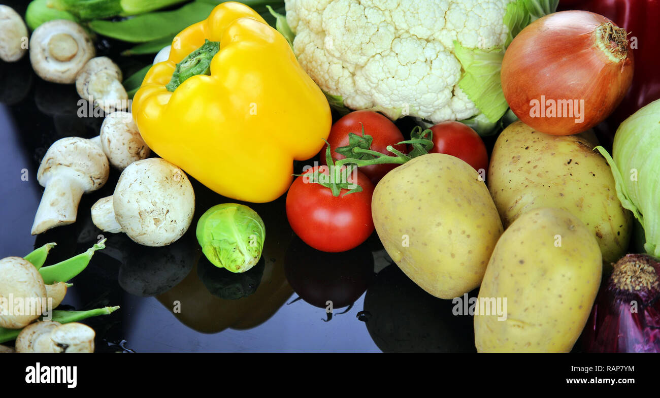 Healthy Fresh Mix of Raw Vegetable Composition Photo Stock Photo - Alamy