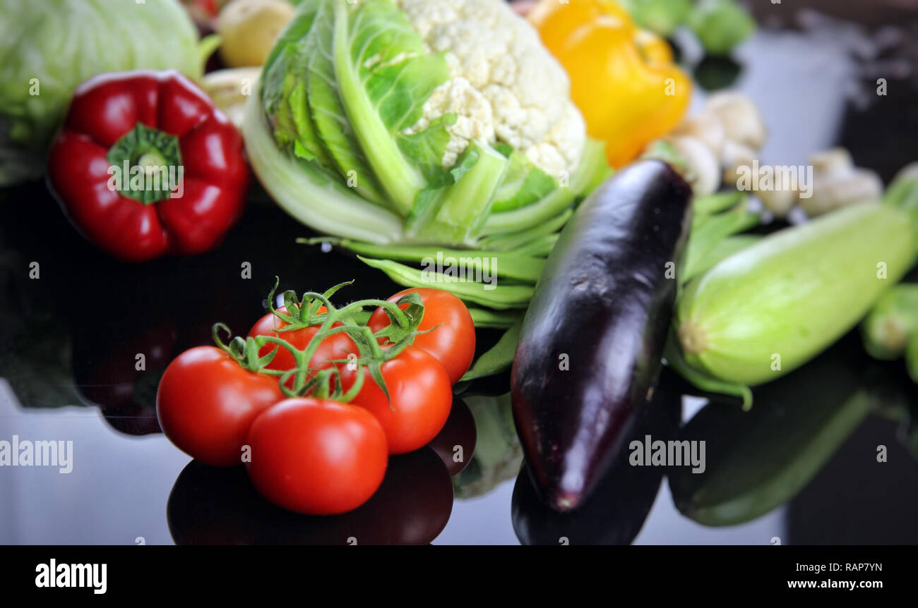 Healthy Fresh Mix of Raw Vegetable Composition Photo Stock Photo - Alamy