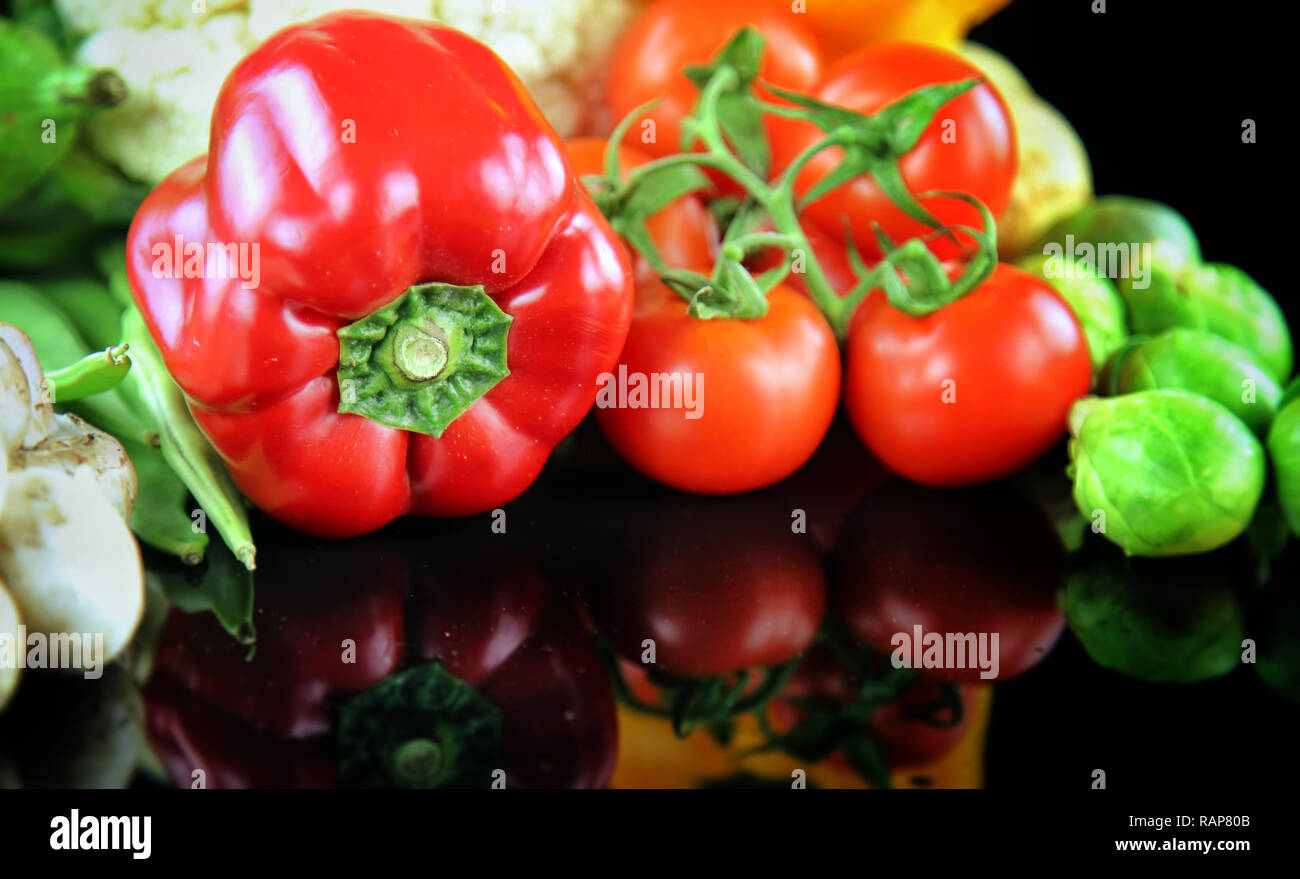 Healthy Fresh Mix of Raw Vegetable Composition Photo Stock Photo - Alamy
