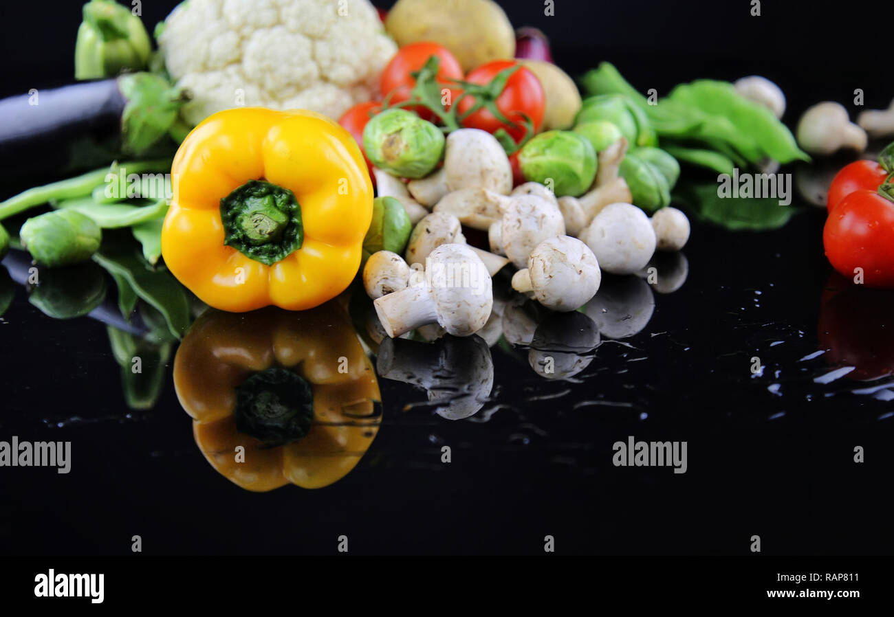 Healthy Fresh Mix of Raw Vegetable Composition Photo Stock Photo - Alamy