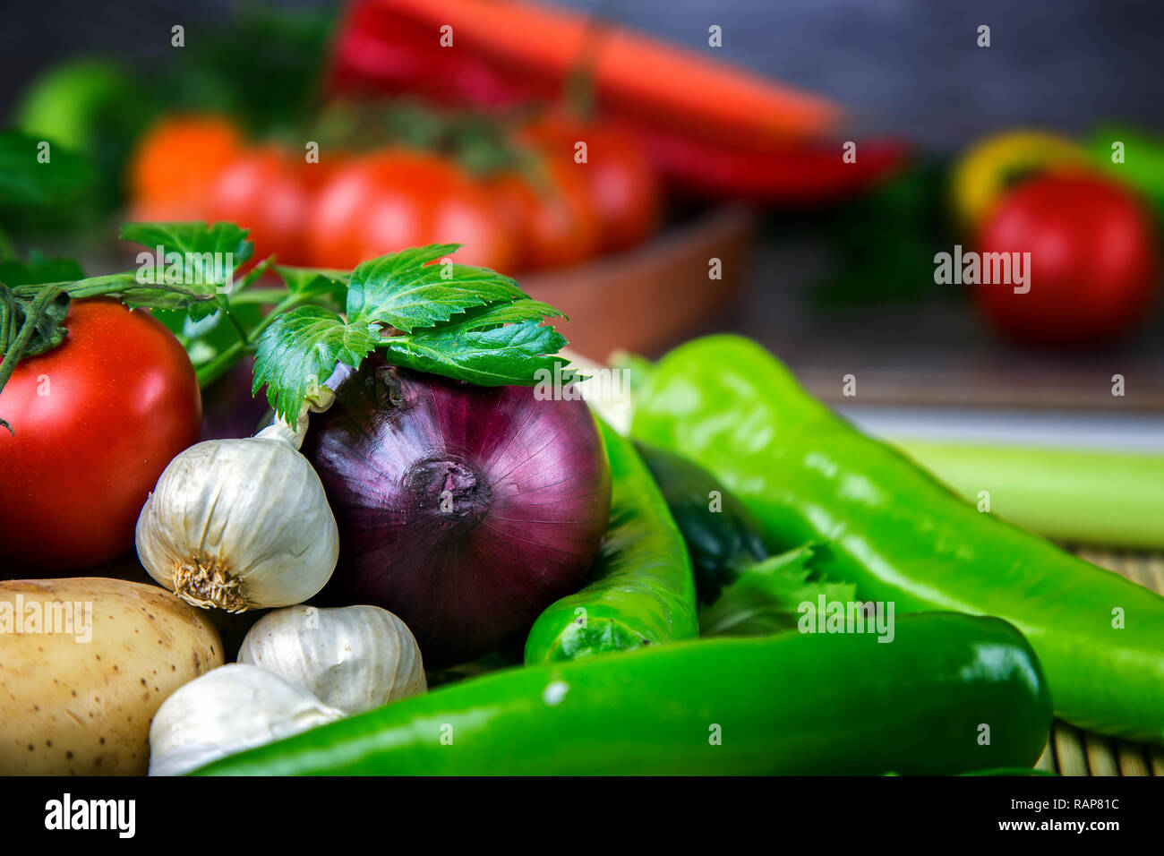 Healthy Fresh Mix of Raw Vegetable Composition Photo Stock Photo - Alamy