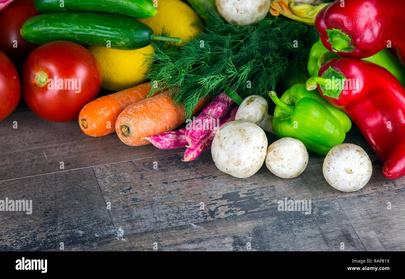 Healthy Fresh Mix of Raw Vegetable Composition Photo Stock Photo - Alamy