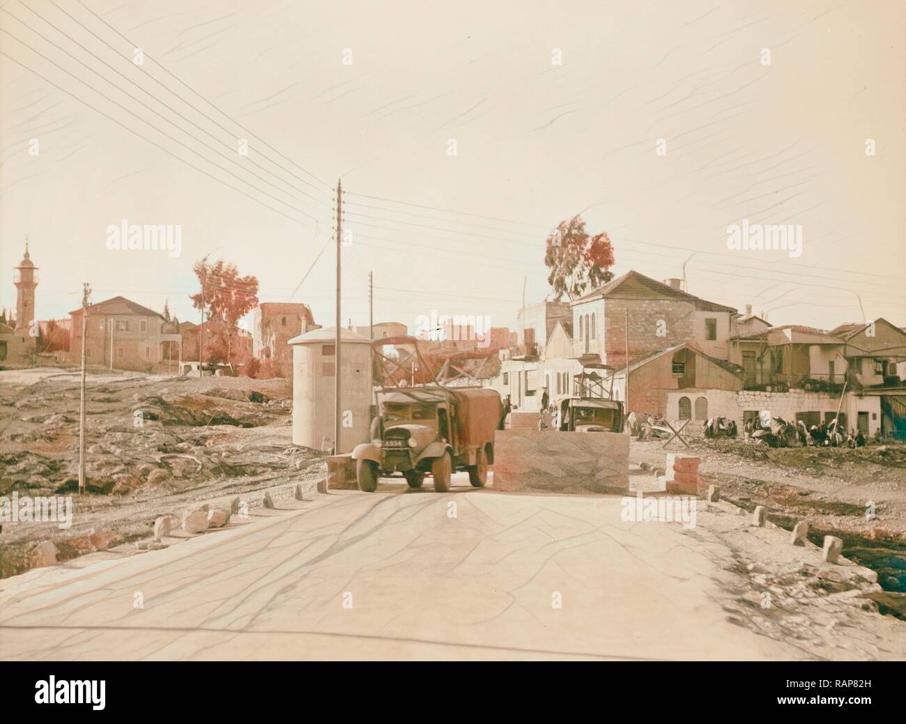 Government defense measures on highway leading into Jerusalem from the ...