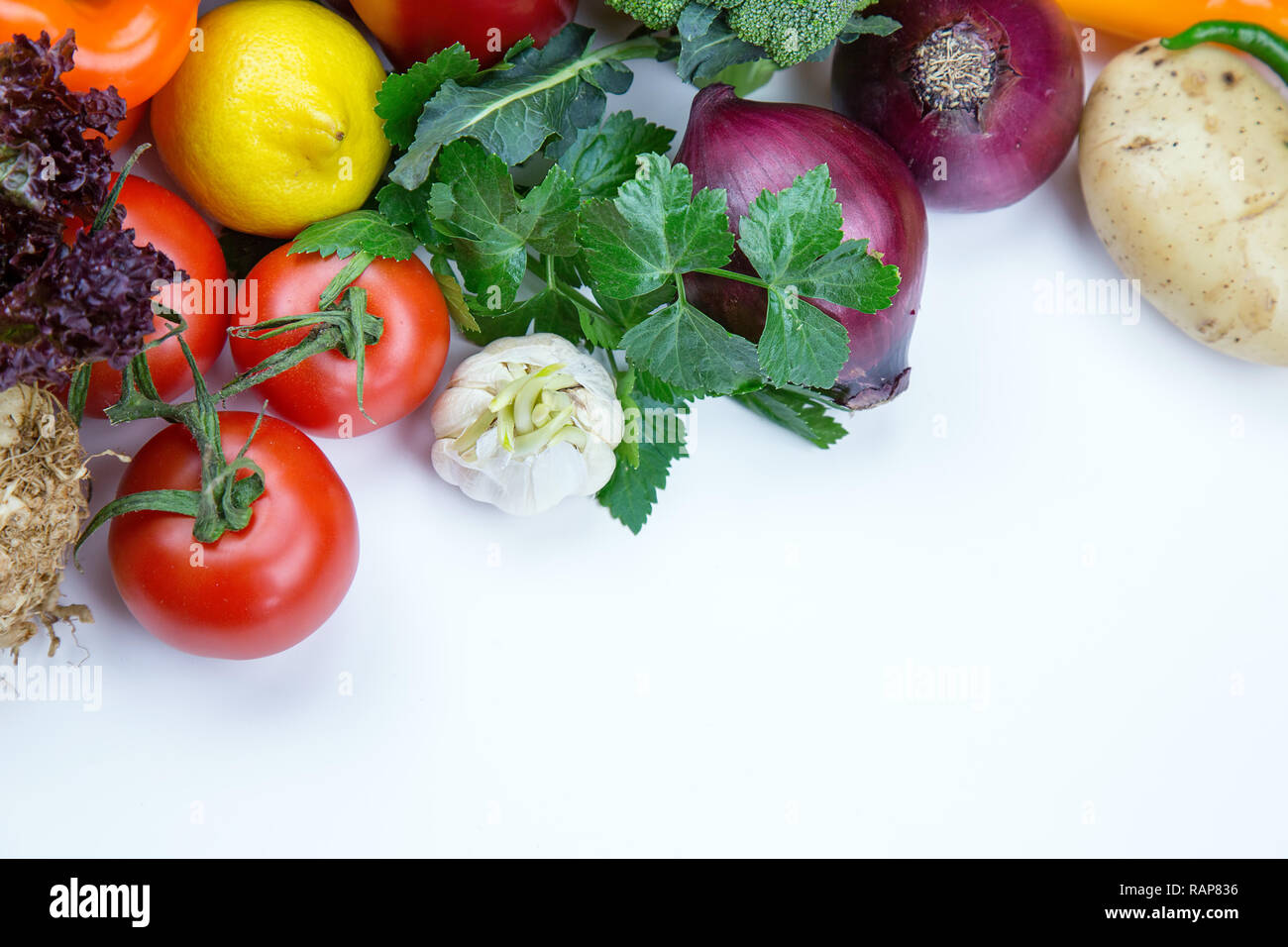 Healthy Fresh Mix of Raw Vegetable Composition Photo Stock Photo - Alamy